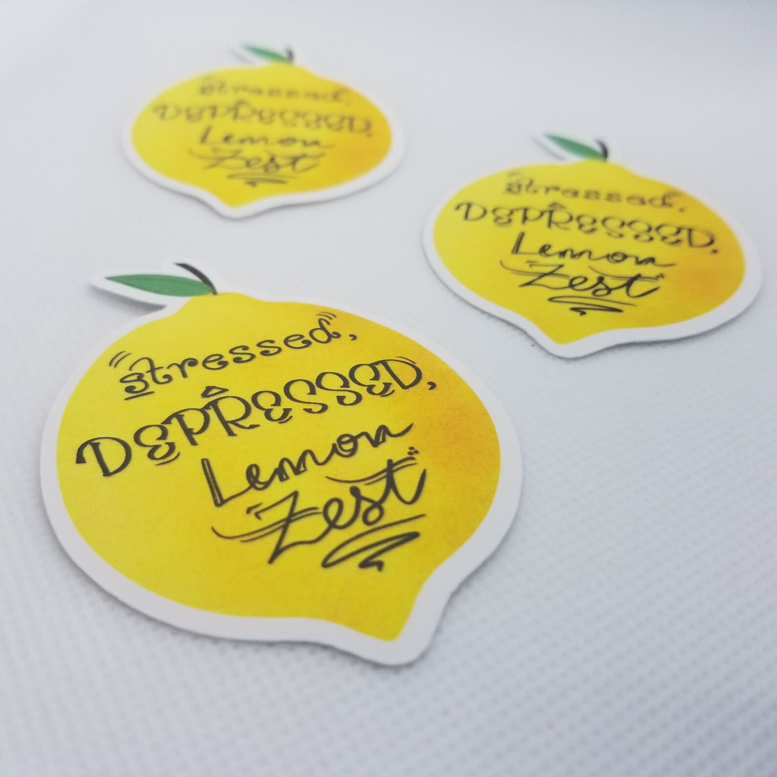 Lemon Vinyl Sticker Stressed Depressed Lemon Zest - Etsy Italia