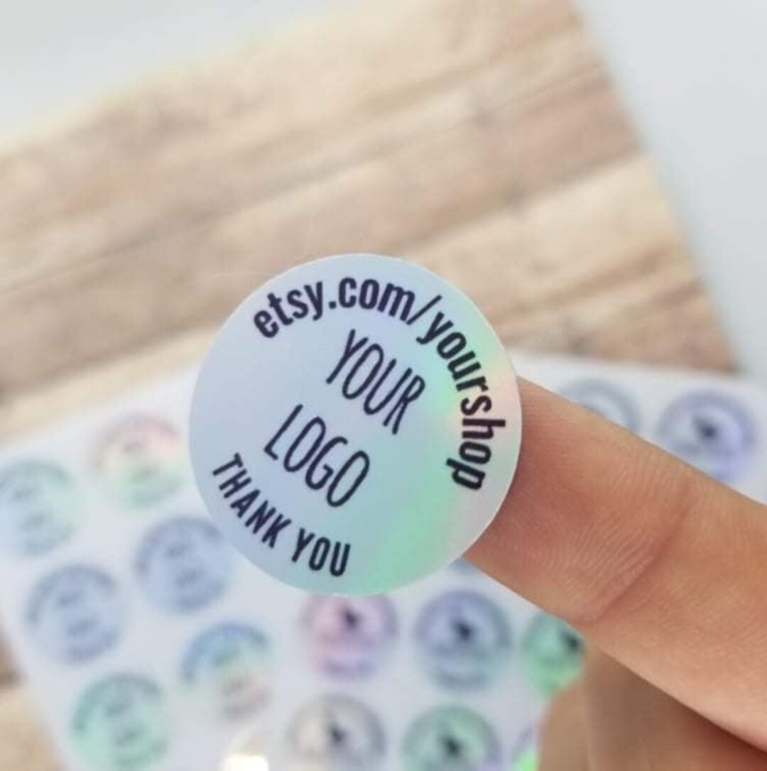 Holographic 1 Inch Circle Logo Sticker Labels Small Business Thank You ...