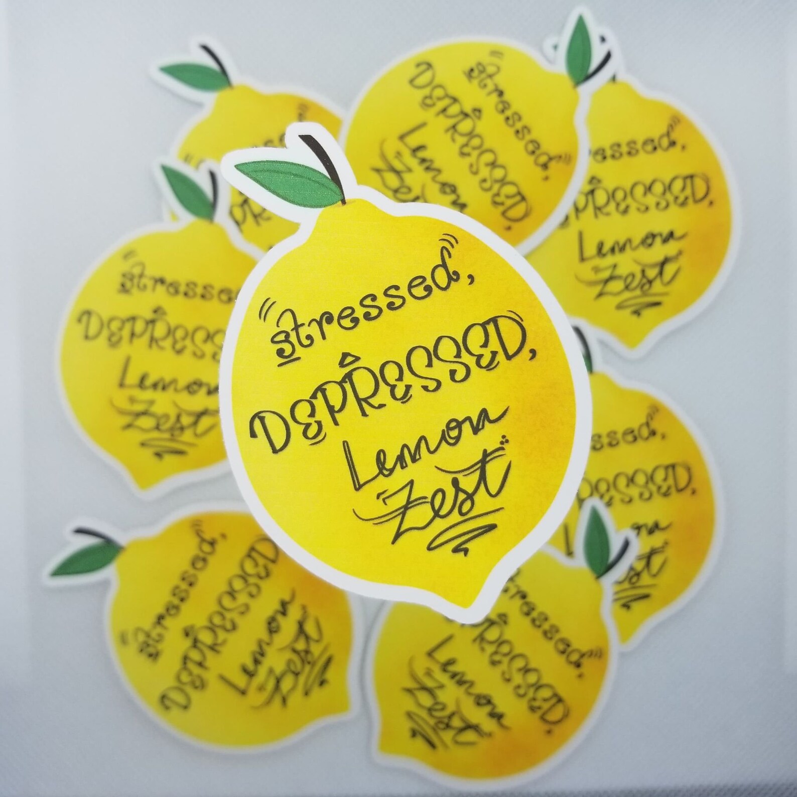 Lemon Vinyl Sticker Stressed Depressed Lemon Zest - Etsy Italia