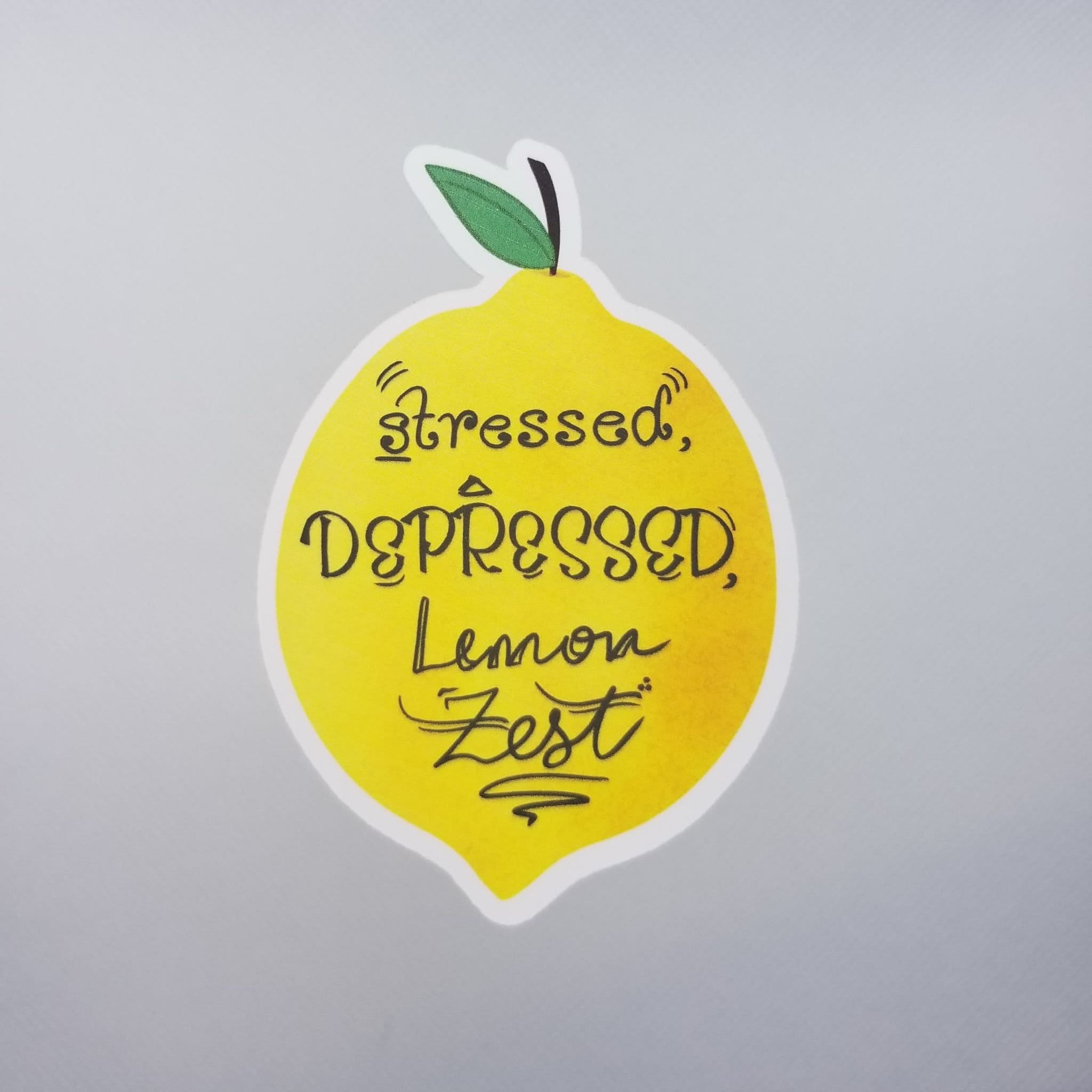 Lemon Vinyl Sticker Stressed Depressed Lemon Zest - Etsy Italia
