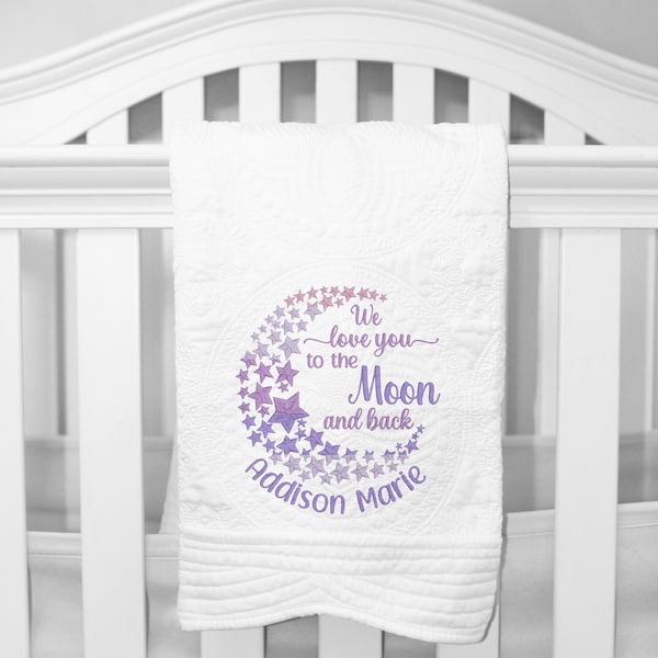 Baby Girl Quilt With Name for Nursery - Etsy