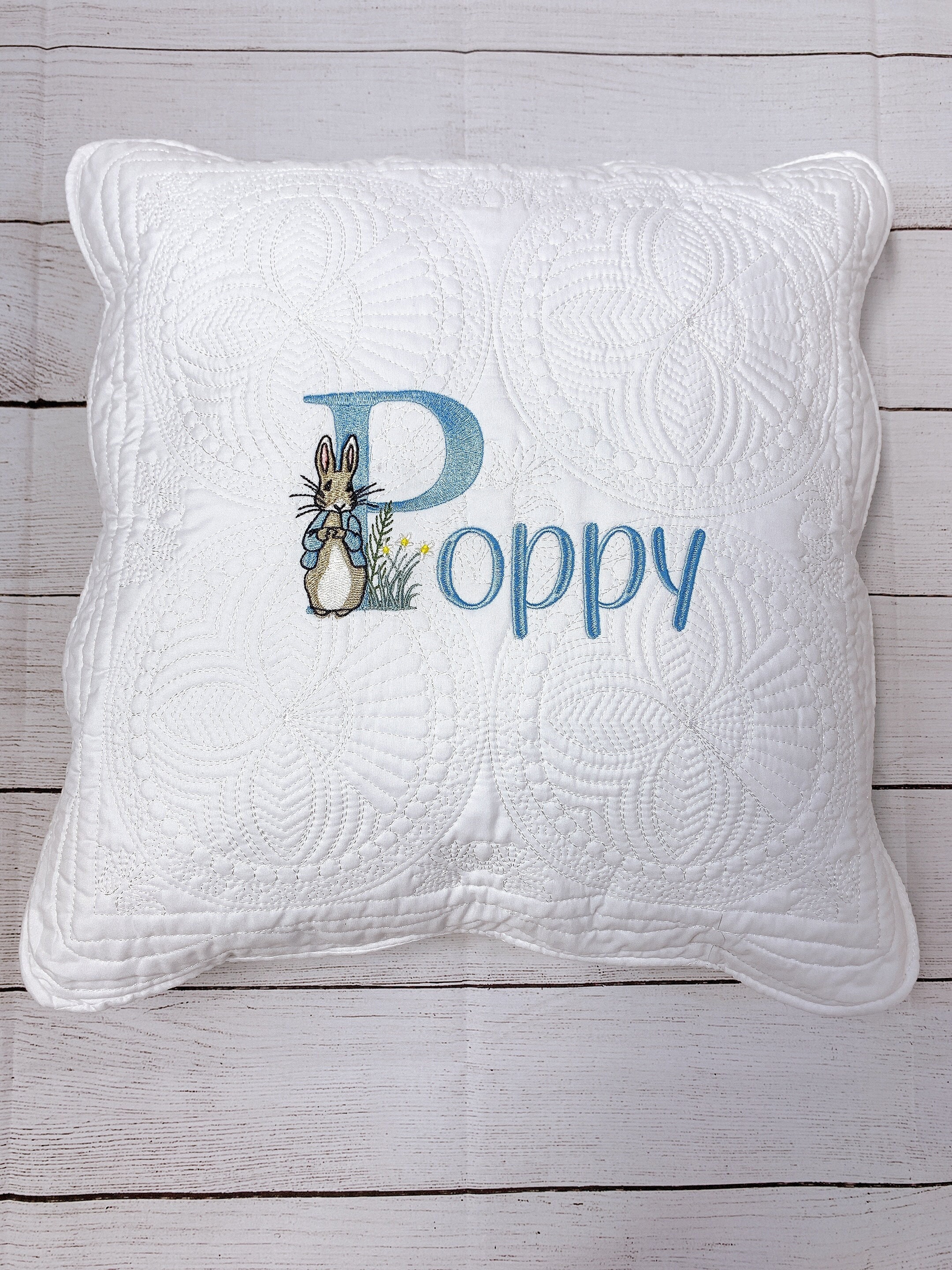 Custom Quilted Pillow COVER Peter Rabbit Personalized - Etsy