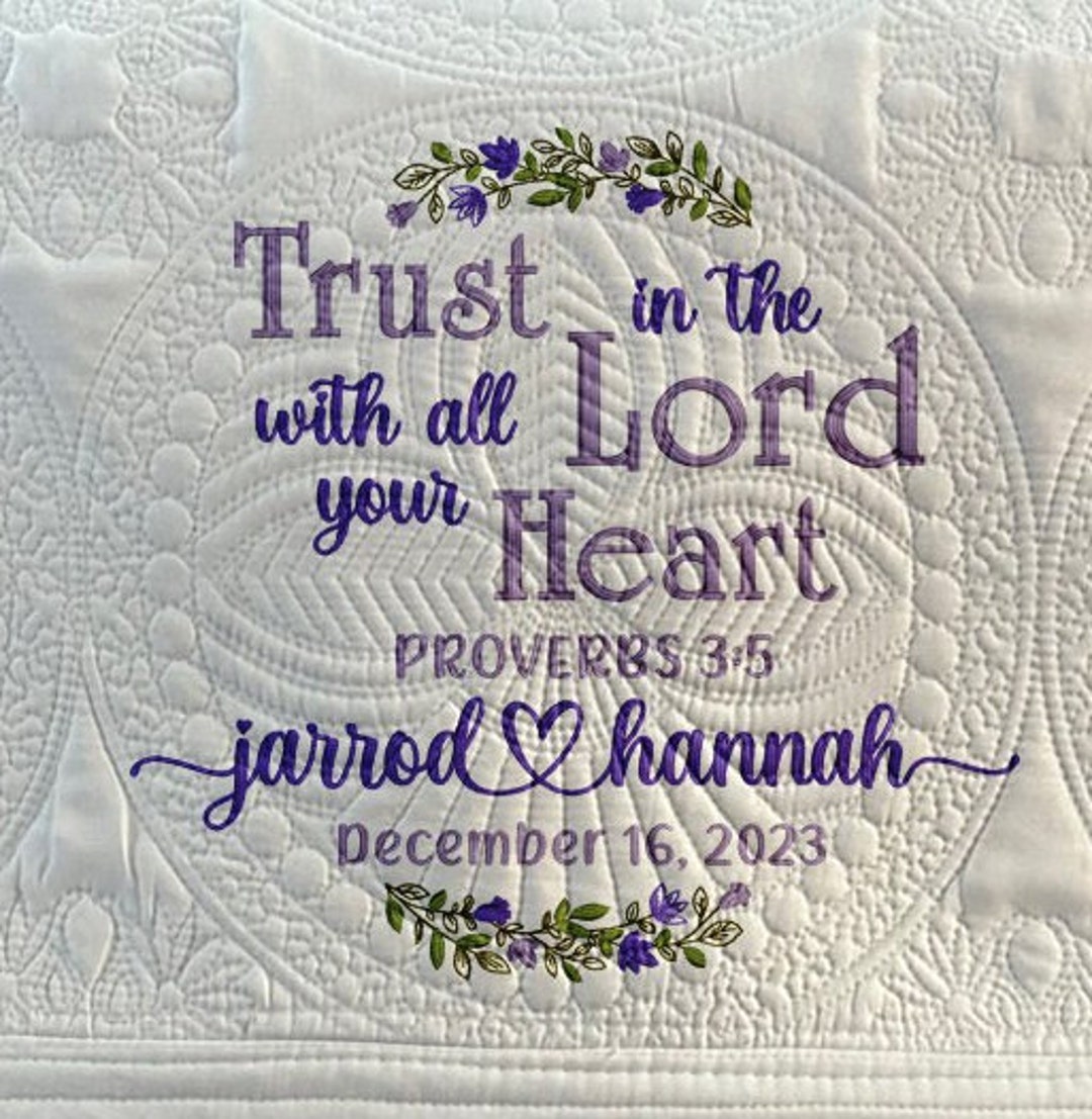 Personalized Heirloom Wedding/anniversary Quilt, Custom Name Blanket, Bible Verse Quilt - Etsy