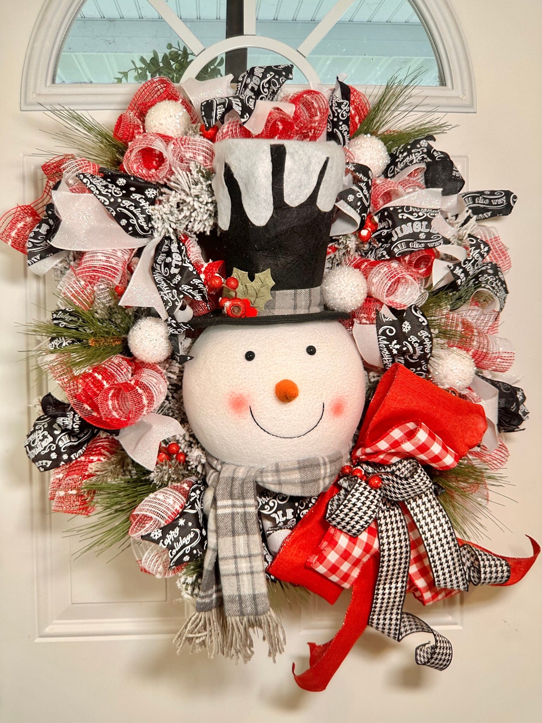 Snowman Wreath - Etsy
