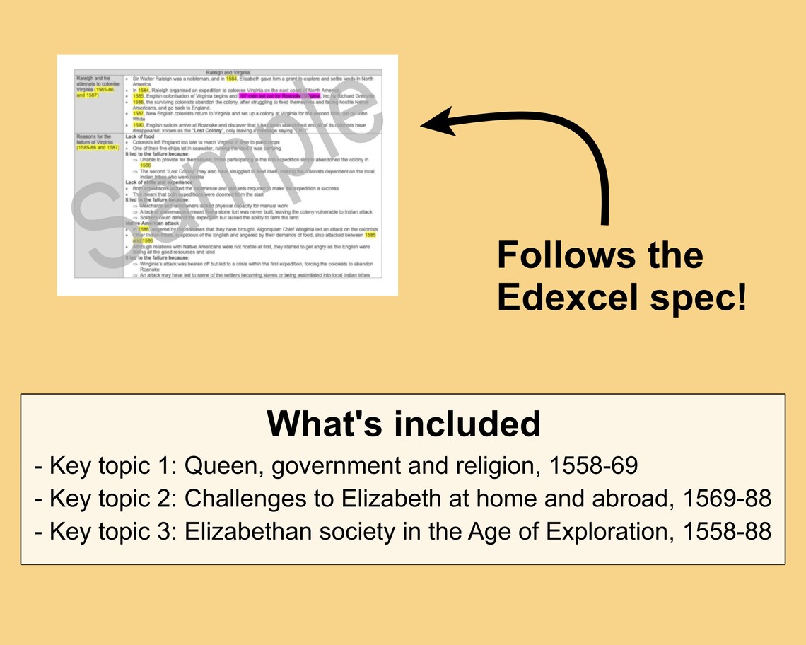 Edexcel History GCSE Revision Notes: Early Elizabethan England, 1558-88 ...