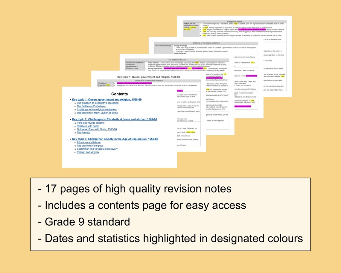 Edexcel History GCSE Revision Notes: Early Elizabethan England, 1558-88 ...