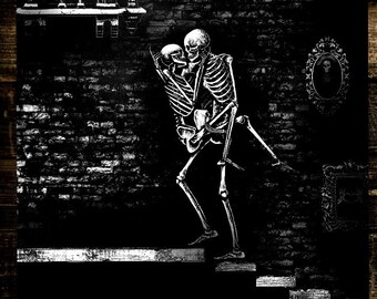 Skeleton Love. Art Print 8x10. Skeleton romantic | Etsy