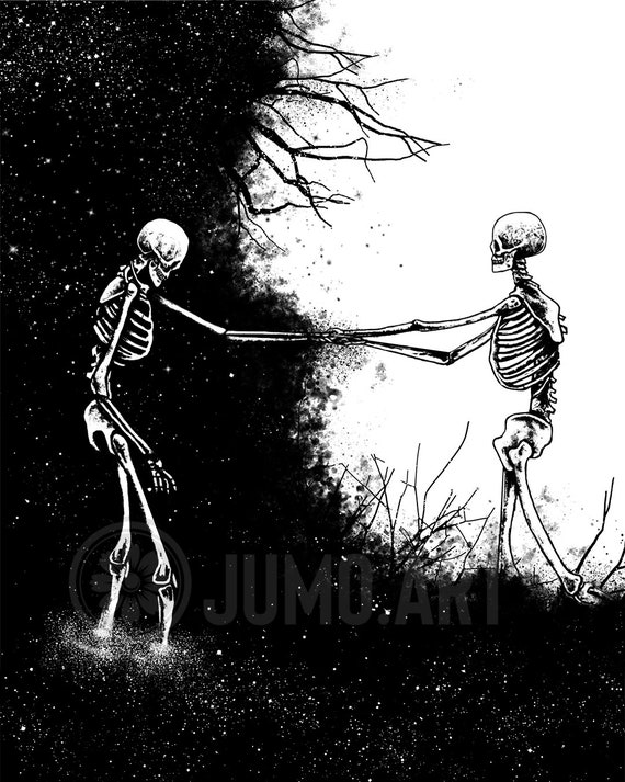 Skeletons In Love Drawing