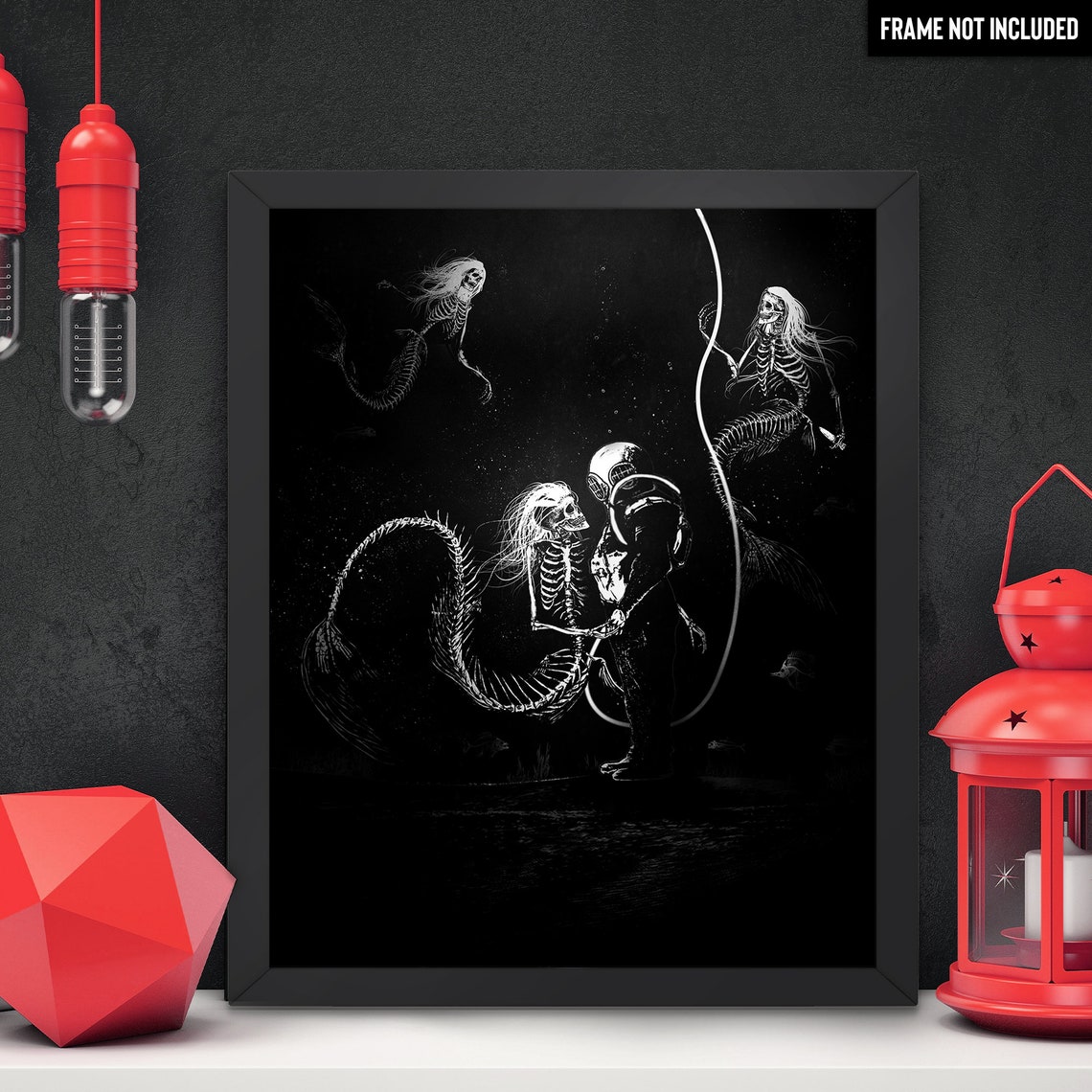 Beware the Deep. Art Print. Skeleton Siren Illustration - Etsy