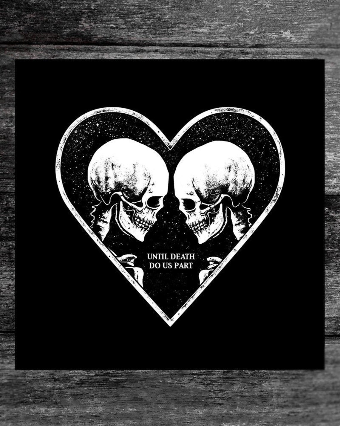 Until Death Do Us Part. Art Print. Skeleton Love Dark - Etsy