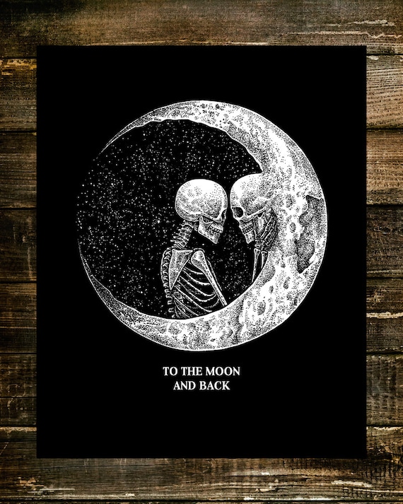 Skull Moon Drawing