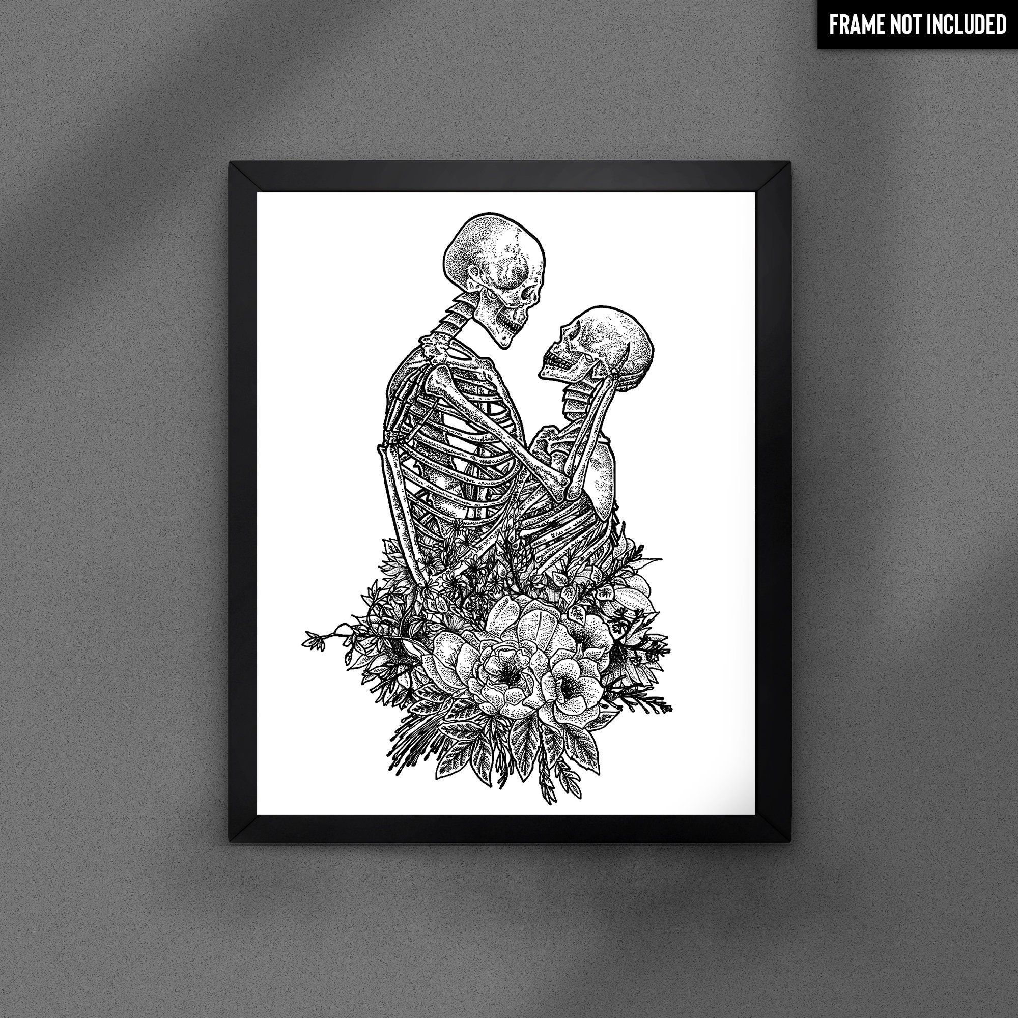 Skeleton Love. Art Print 8x10. Skeleton Romantic - Etsy