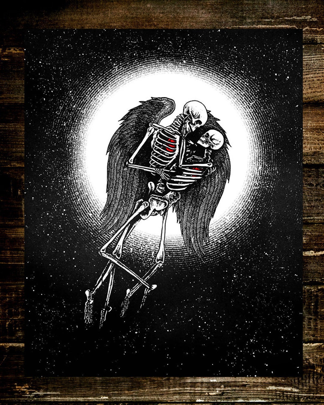 Till We Fall. Art Print (8x10"). Skeleton Romantic Illustration. Wall ...