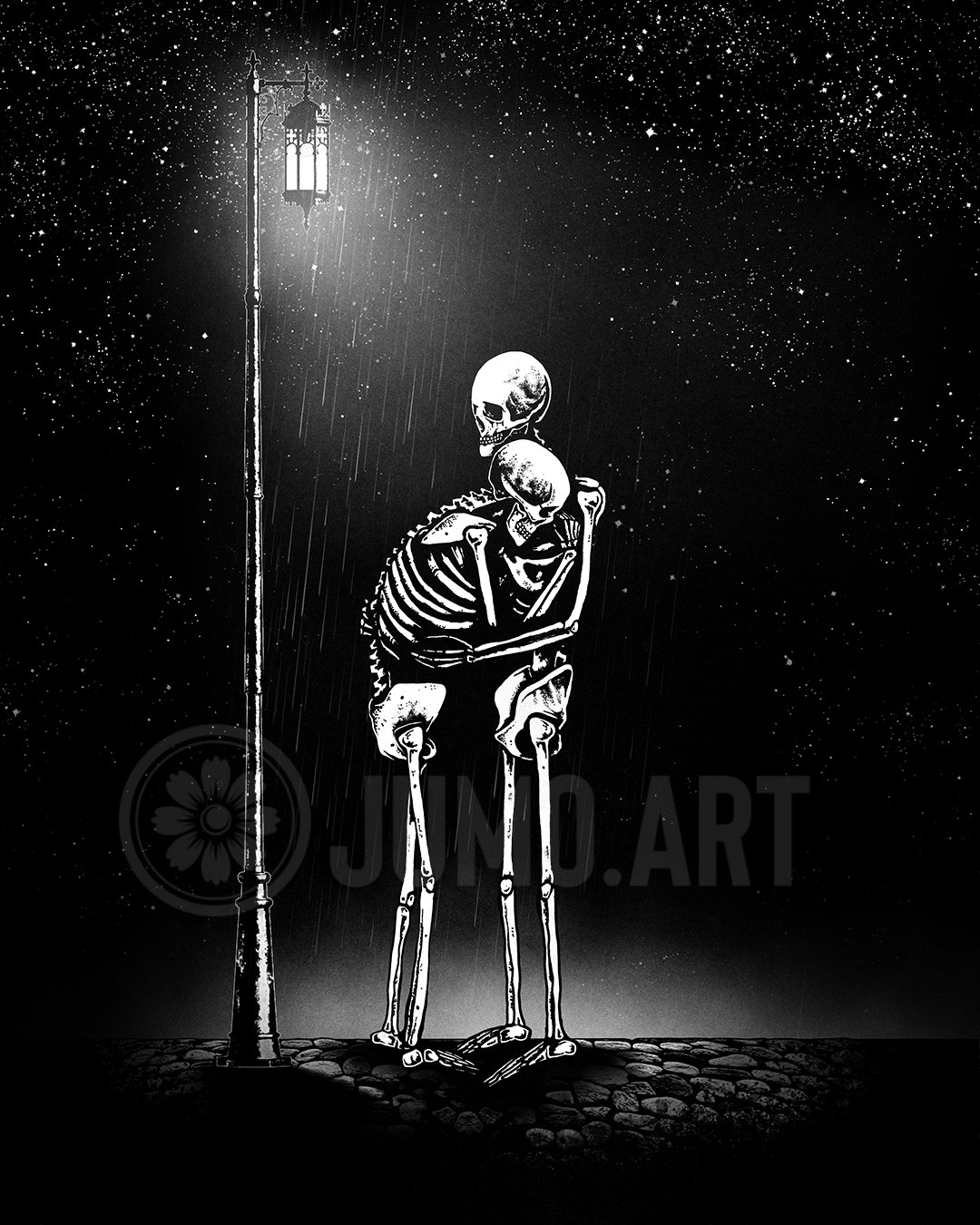 Here for You. Art Print. Skeletons Hugging Emotional Dark | Etsy