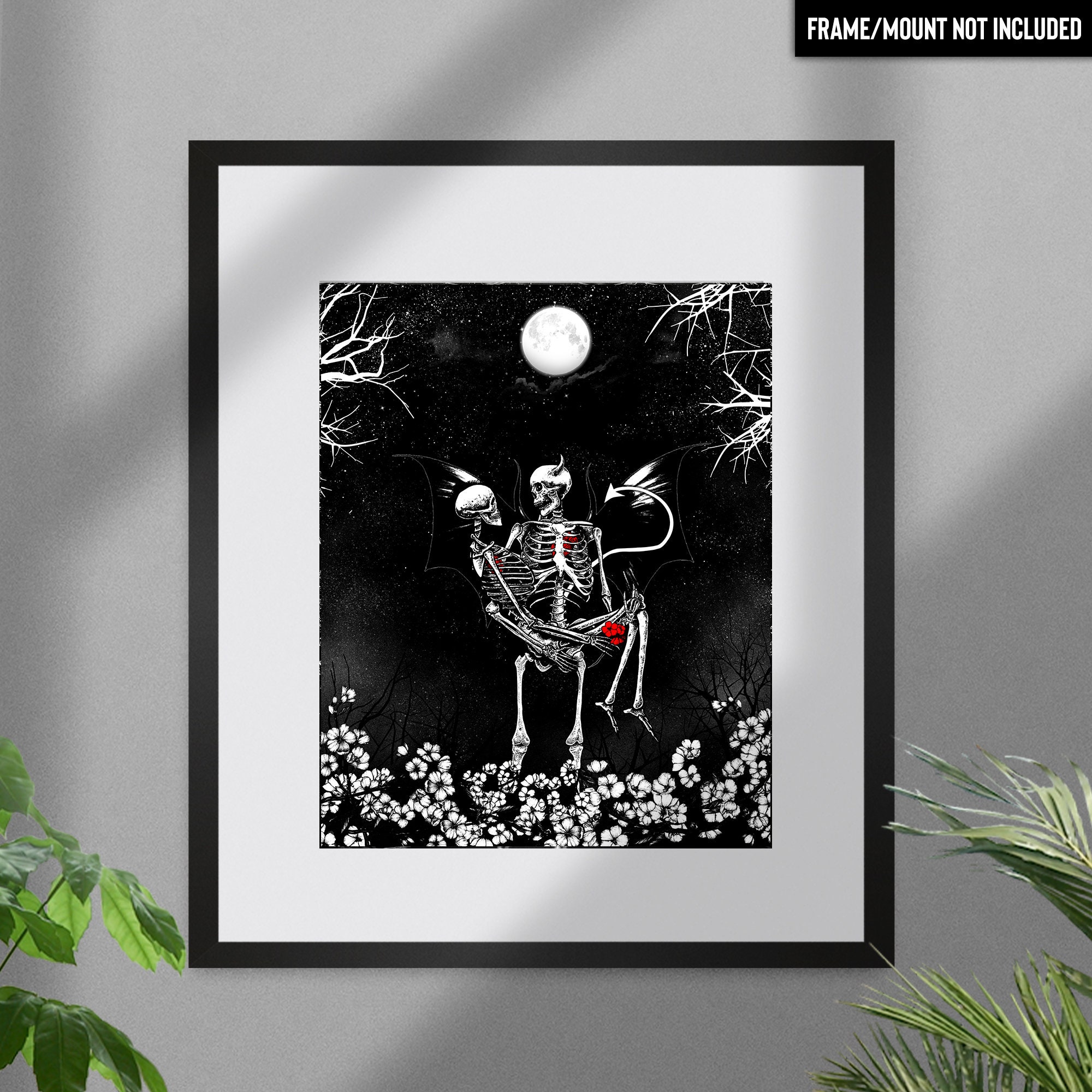 Love is the Devil. Art Print. Skeleton Dark Romance Heaven - Etsy UK