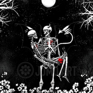 Love is the Devil. Art Print. Skeleton Dark Romance Heaven - Etsy UK