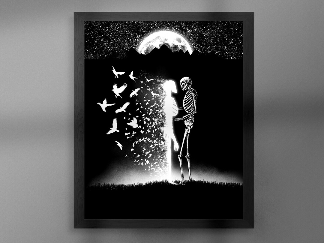 The Long Goodbye. Art Print. Skeletons Illustration, Birds, Surreal ...