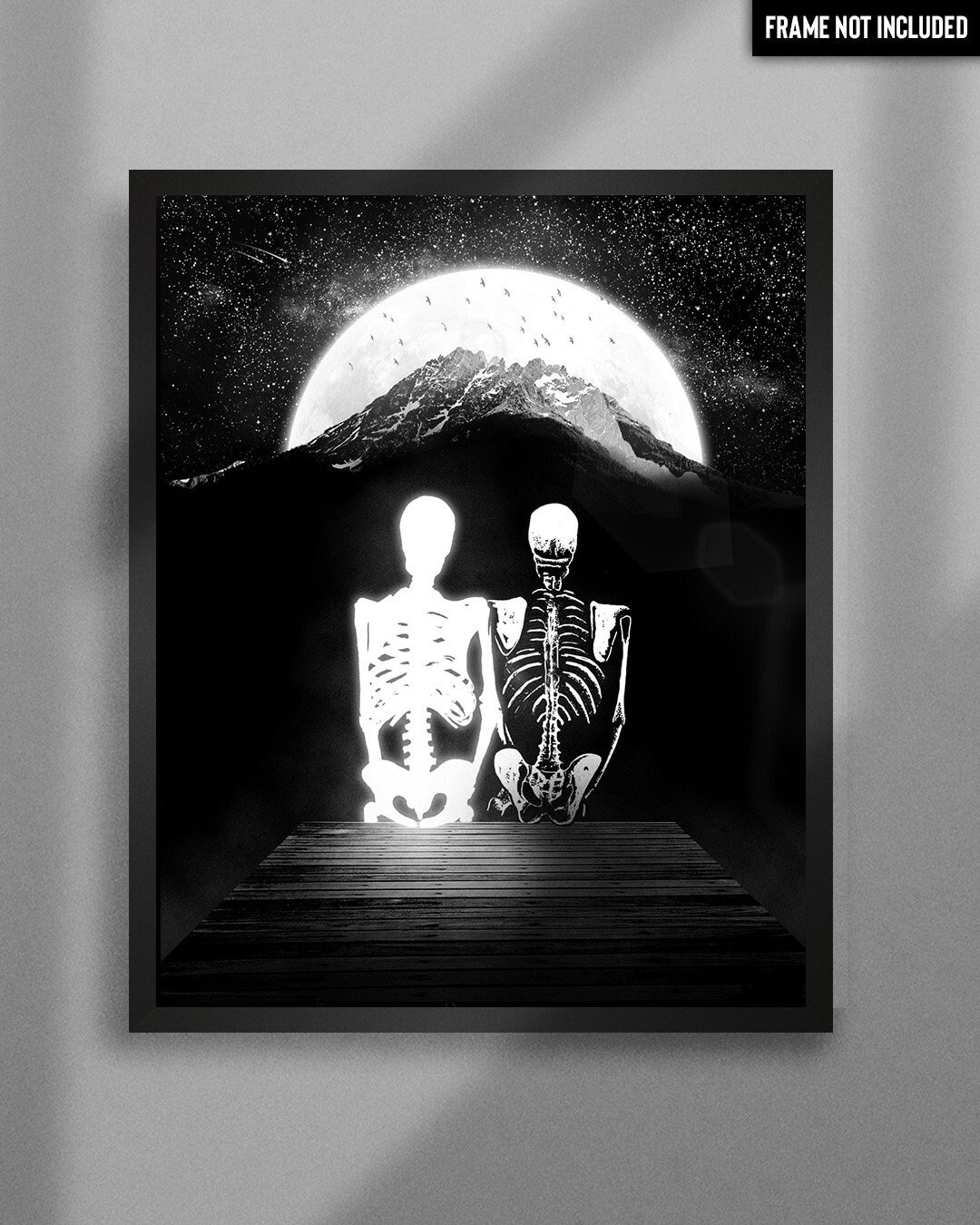 Wish You Were Here. Art Print. Skeleton Illustration, Skull Dark Art ...