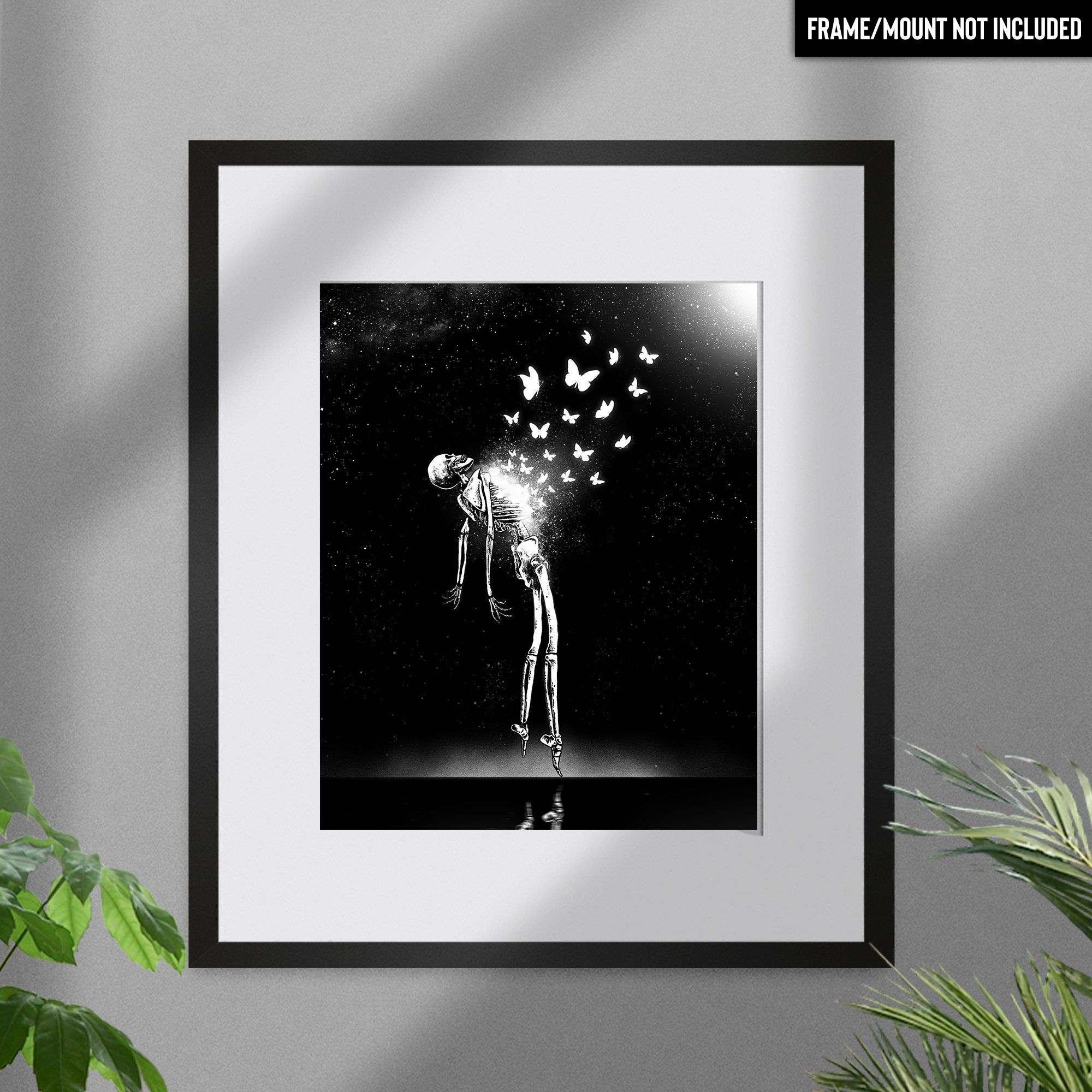 Metamorphosis. Art Print. Skeleton Butterflies Illustration - Etsy