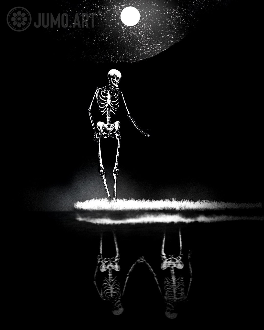 Missing You. Art Print. Skeleton Illustration Skull Dark Art. - Etsy