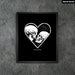Love Till Death. Art Print. Dark Romantic, Heart Shaped, Skull Art ...