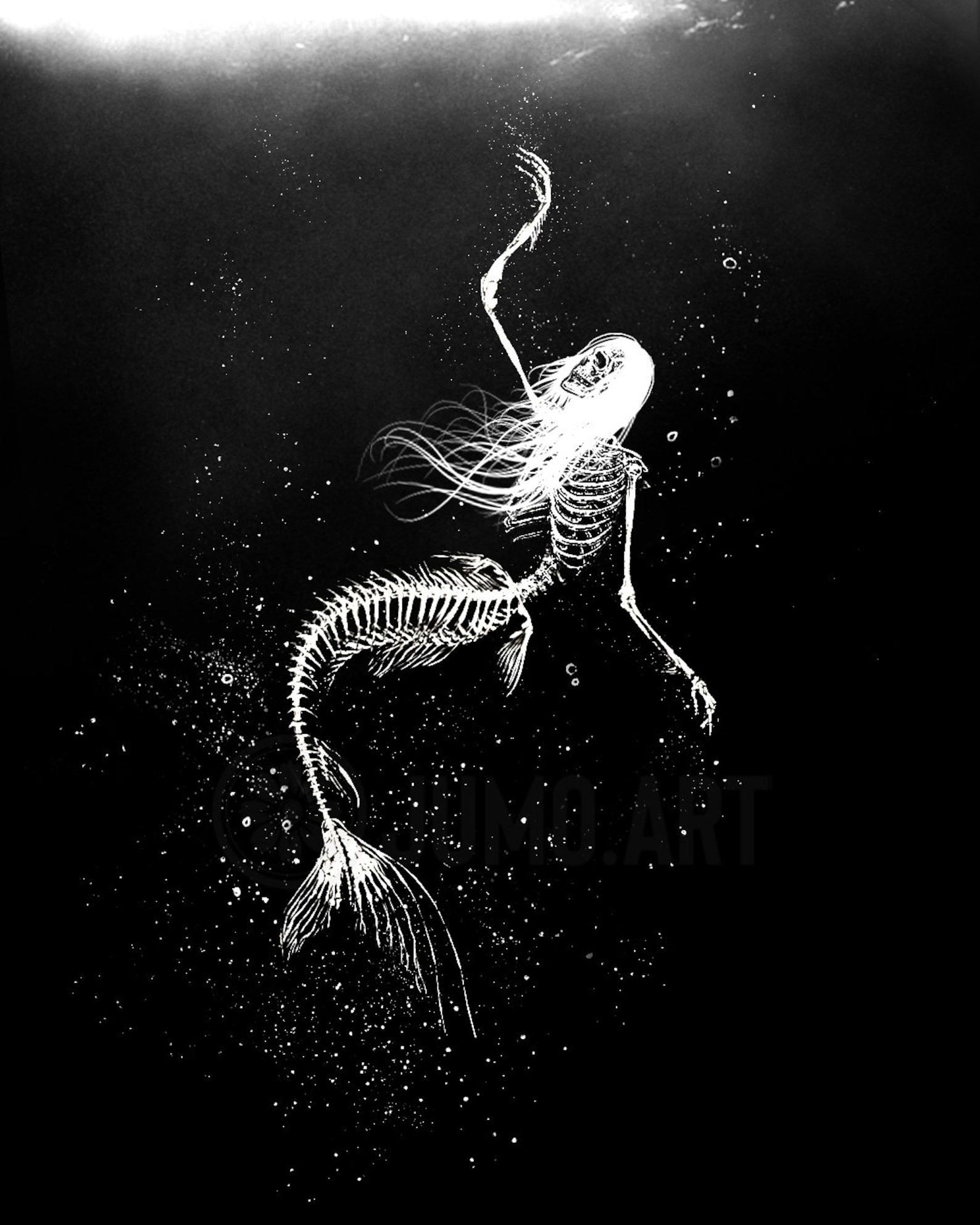 Siren. Art Print. Skeleton Dark Mermaid Skull Art Surreal - Etsy