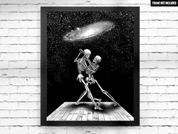 My Universe. Art Print. Skeletons Dancing Surreal Romantic - Etsy