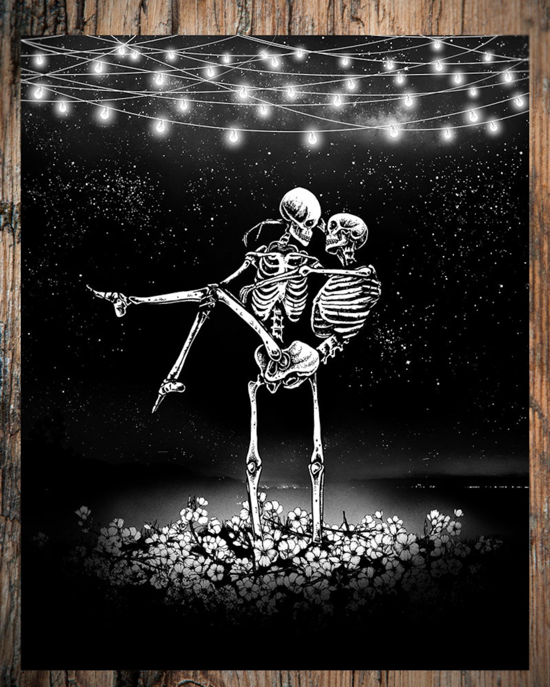 Always. Art Print. Skeleton Lovers, Romantic Dark Art Illustration, Gothic Home Decor. - Etsy
