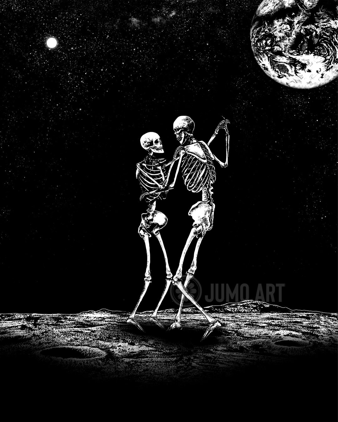 Moondance. Art Print. Skeletons Dancing on the Moon - Etsy UK