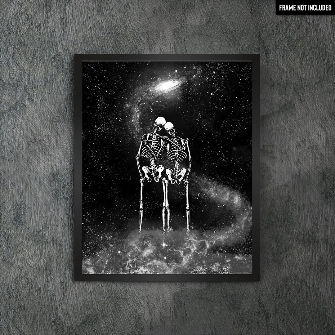 Serenity. Art Print. Dark Romantic, Skeletons, Galaxy, Skull Art ...