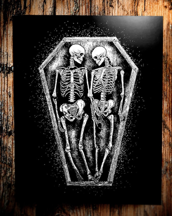 Skeleton In Coffin Drawing