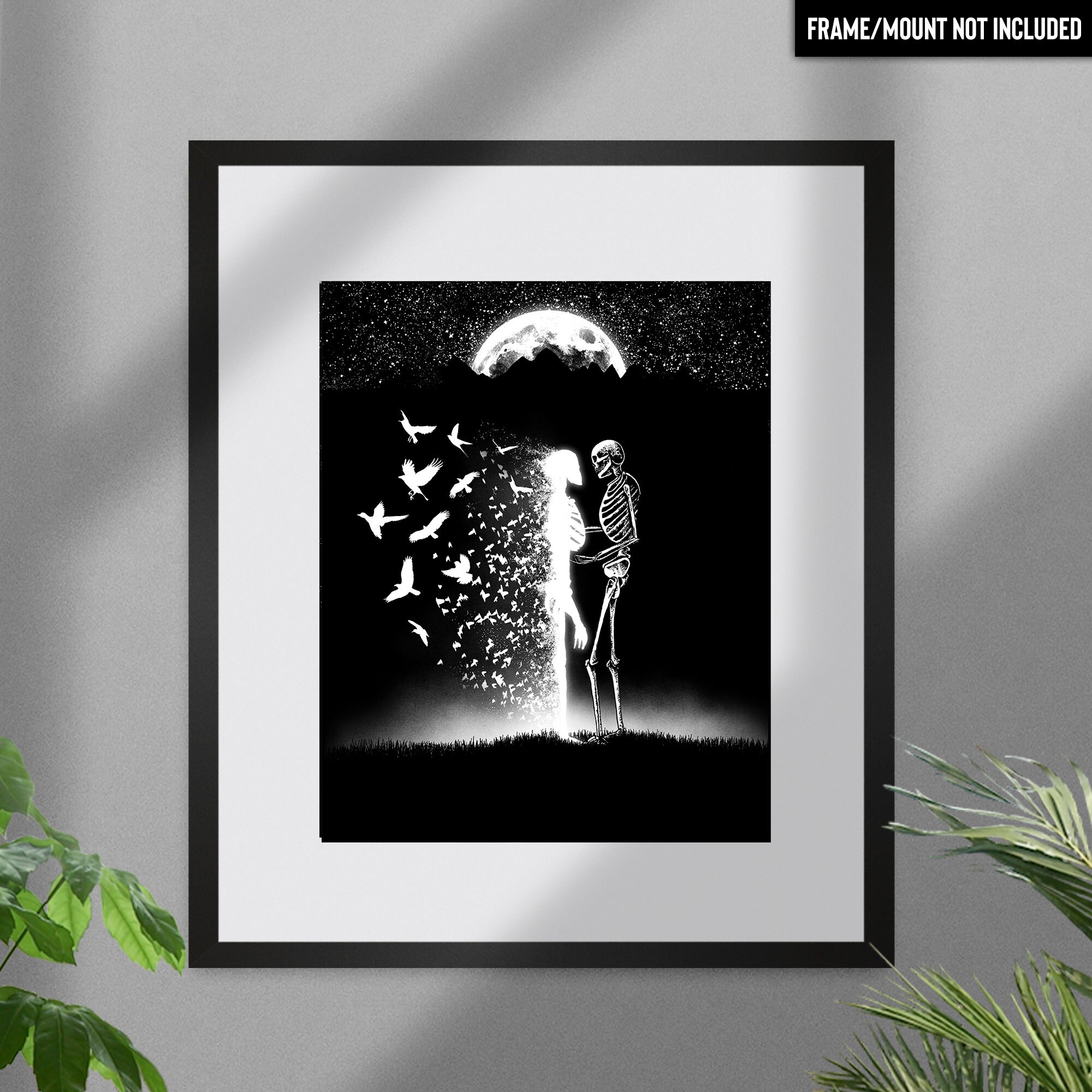 The Long Goodbye. Art Print. Skeletons Illustration Birds - Etsy UK