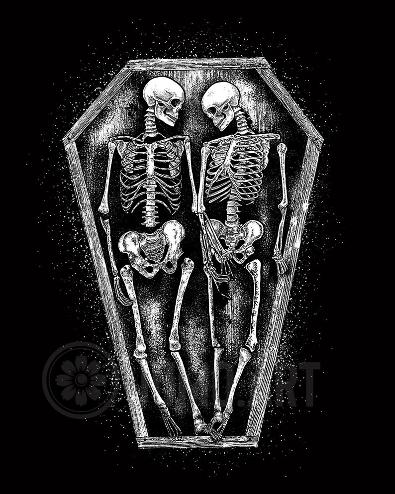 Forever Together. Art Print. Skeleton Coffin Surreal - Etsy