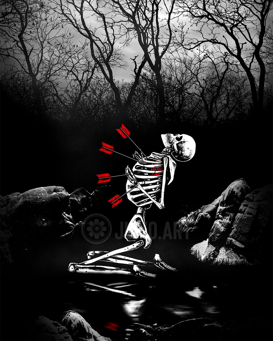 Holes in My Heart. Art Print. Skeleton Arrows Gothic Home - Etsy