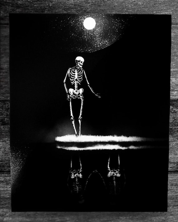 Missing You. Art Print. Skeleton illustration skull dark art | Etsy