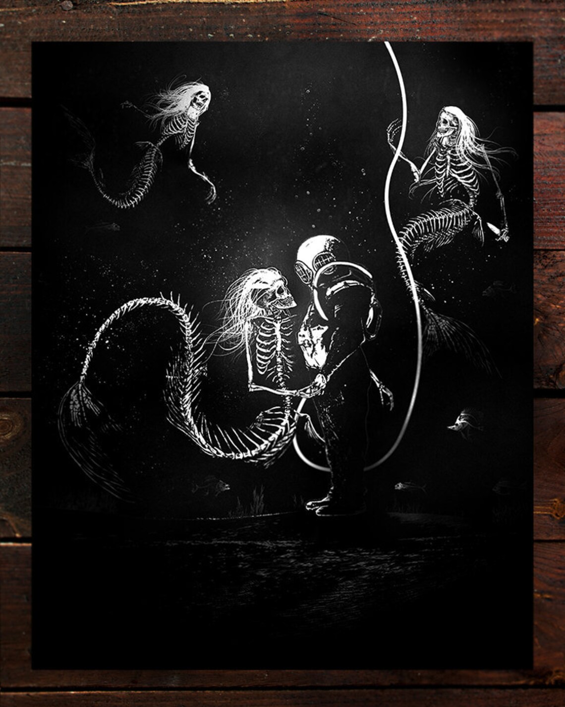 Beware the Deep. Art Print. Skeleton Siren Illustration | Etsy