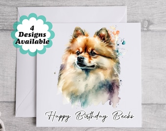 Pomeranian Birthday Card, Happy Birthday Party Hat and Balloons ...