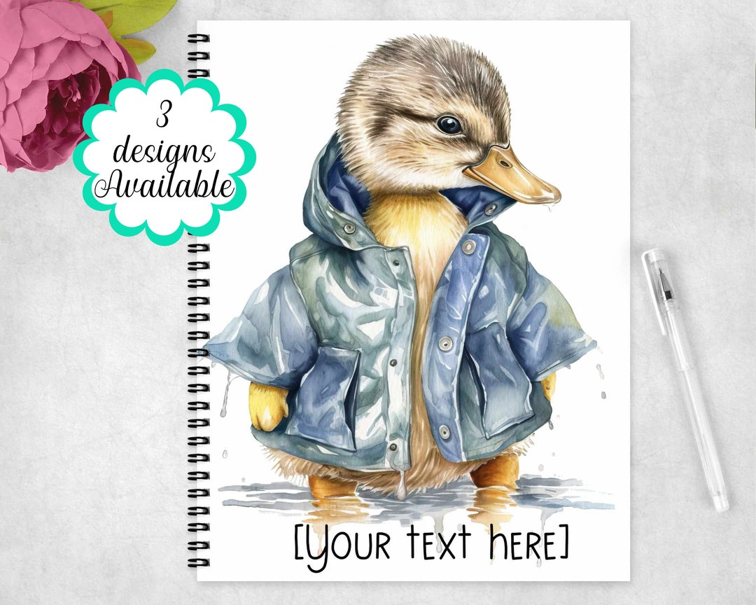 Personalised Duck Notebook, Duckling Notebook, Duck Gift, Duck Notepad ...