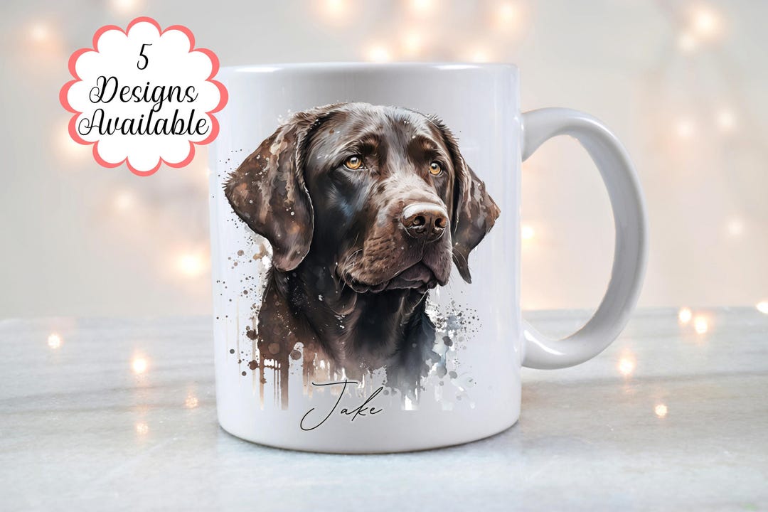 Personalised Chocolate Labrador Mug – Custom Dog Cup, Gift for Her ...