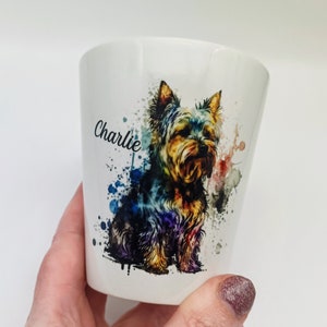 Yorkshire Terrier Planter – Printed Dog Pot for Plants, Makeup Brushes ...