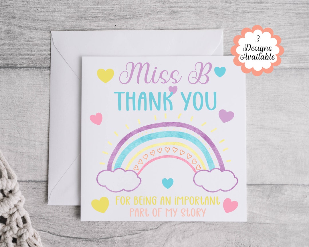 End of Year Teacher Appreciation Card – Custom Thank You Card, Editable ...