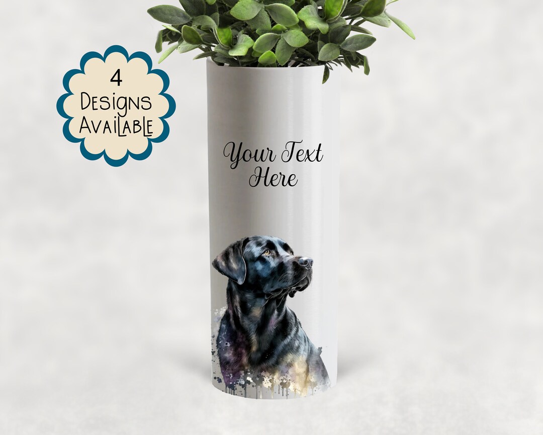 Watercolour Labrador Ceramic Vase/ Flower Pot With Custom Text - the ...