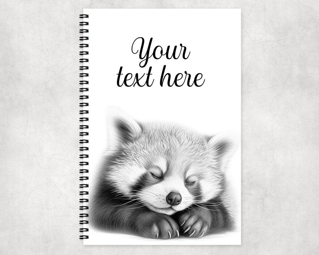 Personalised Red Panda Notebook | Sketched Animal Notebook | Gift for ...