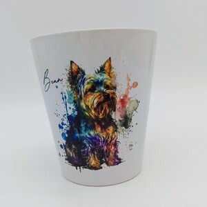 Yorkshire Terrier Planter – Printed Dog Pot for Plants, Makeup Brushes ...