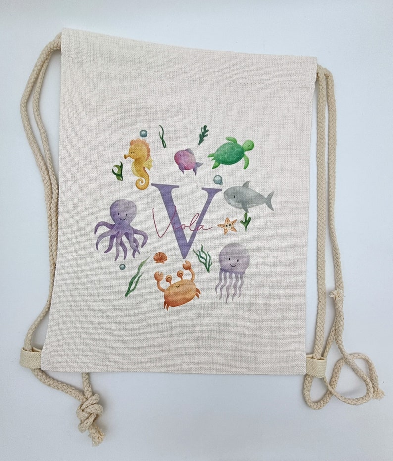 Under the Sea Adventures: Personalized Sea Life Drawstring Bag for ...