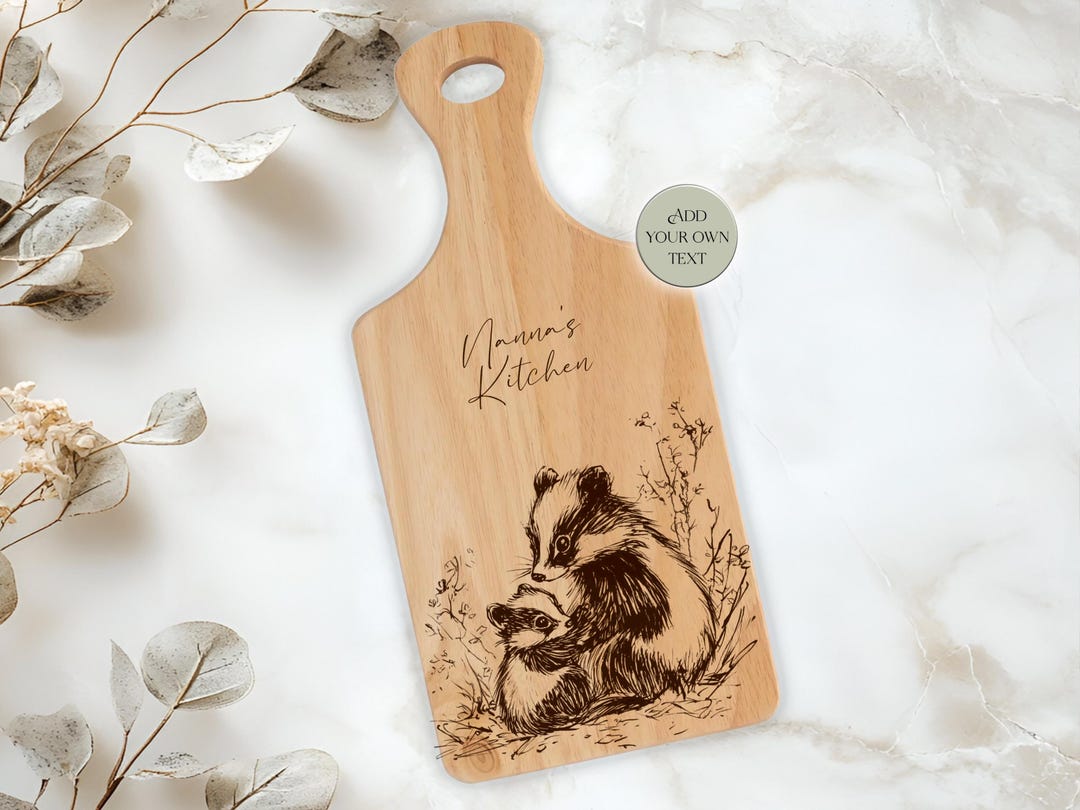 Personalised Wood Badger Cutting Board – Badger Gift – Custom Engraved ...
