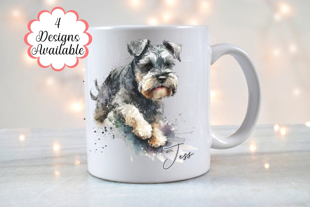 Personalised Schnauzer Mug and Coaster Set – Dog Lover's Gift, Coffee ...