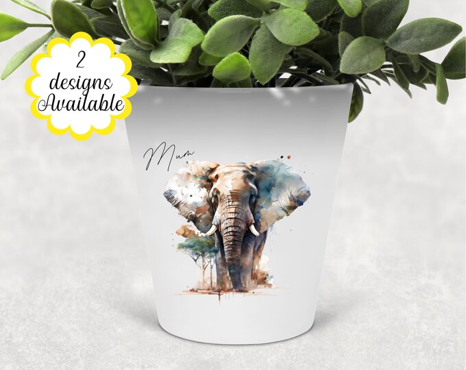 Good Luck Elephant Planter Pot - Vintage Gray Ceramic With Glaze 4.75 ...