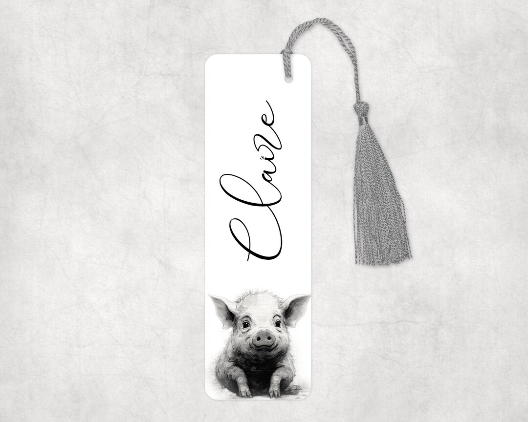 Metal Pig Bookmark - Large Custom-made Tassel Bookmark - Book Lover's ...