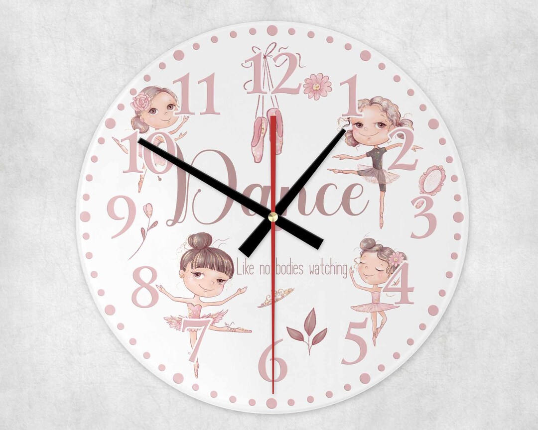 Beautiful Glass Ballerina Clock, Girls Room Accessory. Dancer, Ballet ...